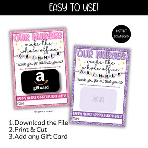 Nurse Staff Appreciation Week Gift Card Holder, School Nurses Coworker ...