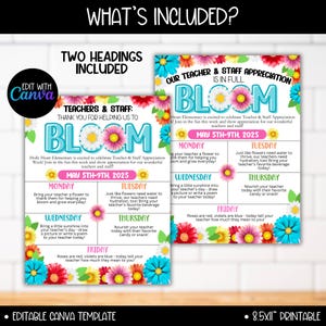Teacher Staff Appreciation Week Floral Theme Flyer, Teachers ...