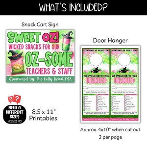 Wicked Teacher Staff Appreciation Week Theme Snack Cart Sign Poster ...