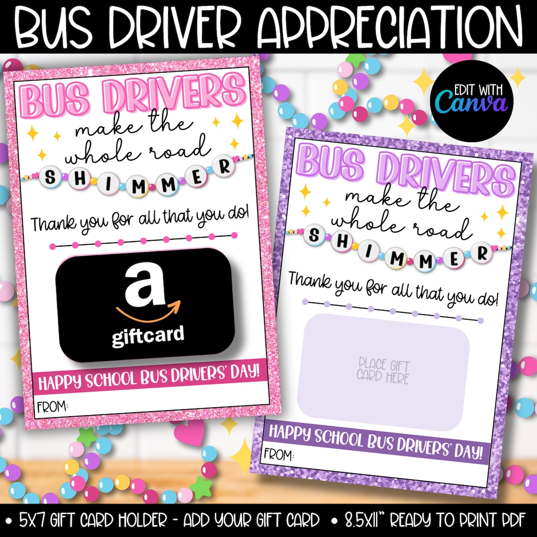 School Bus Driver Appreciation Day Gift Card Holder, Driver Taylor Eras ...