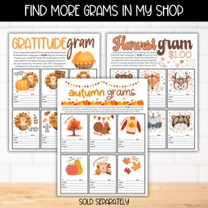 PTA PTO Gobble Gram Fundraiser Flyer Template, Autumn School Fundraiser ...