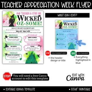 Wicked Teacher Staff Appreciation Week Theme Flyer Poster Sign Game ...