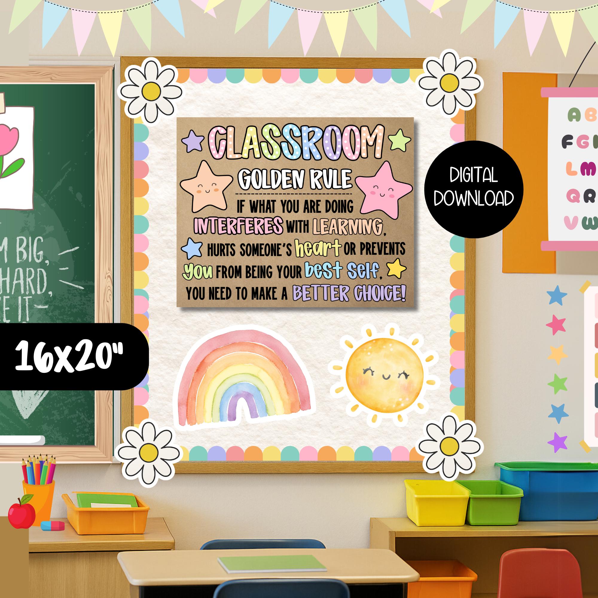 Butcher Paper Painted Classroom Golden Rule Poster Sign Download ...
