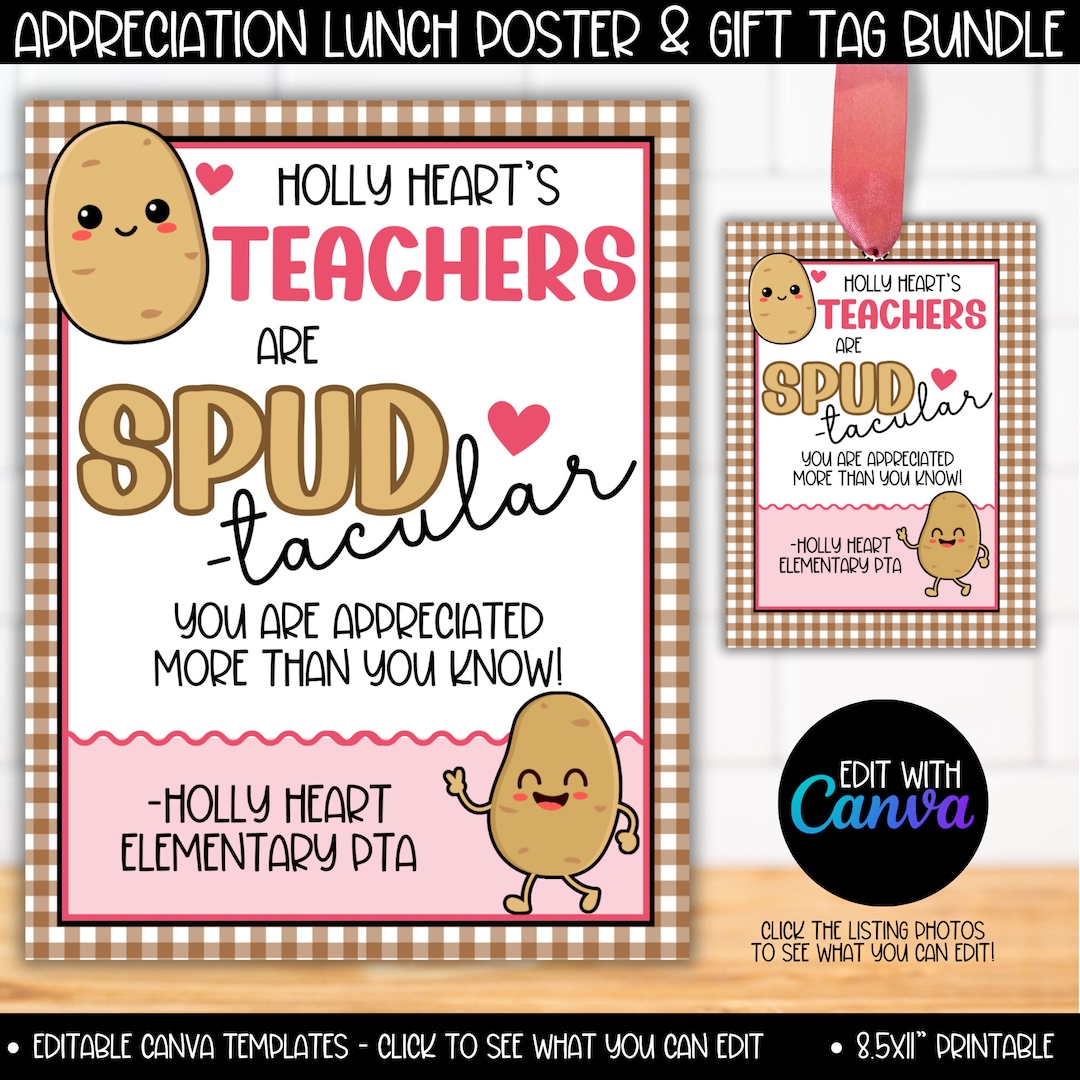 Baked Potato Bar BUNDLE Teacher Staff Appreciation Week Lunch Theme ...