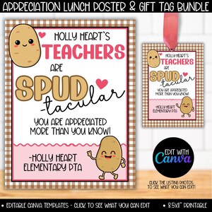 Baked Potato Bar BUNDLE Teacher Staff Appreciation Week Lunch Theme ...