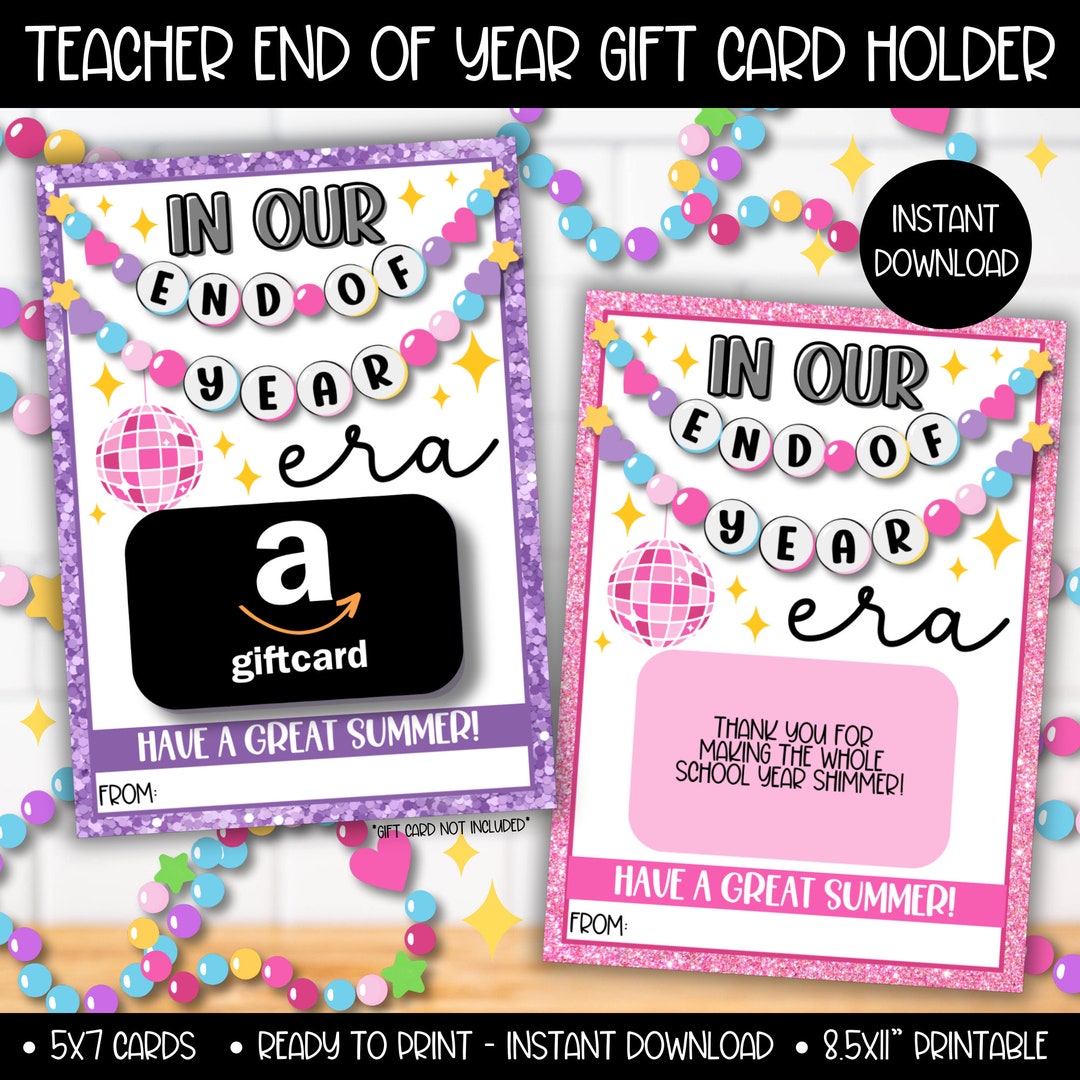 Teacher End of School Year Gift Card Holder, Taylor Swift Teacher Era ...