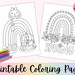 Spring Easter Bunny Coloring Page Sheet Printable Spring Rainbow Easter ...