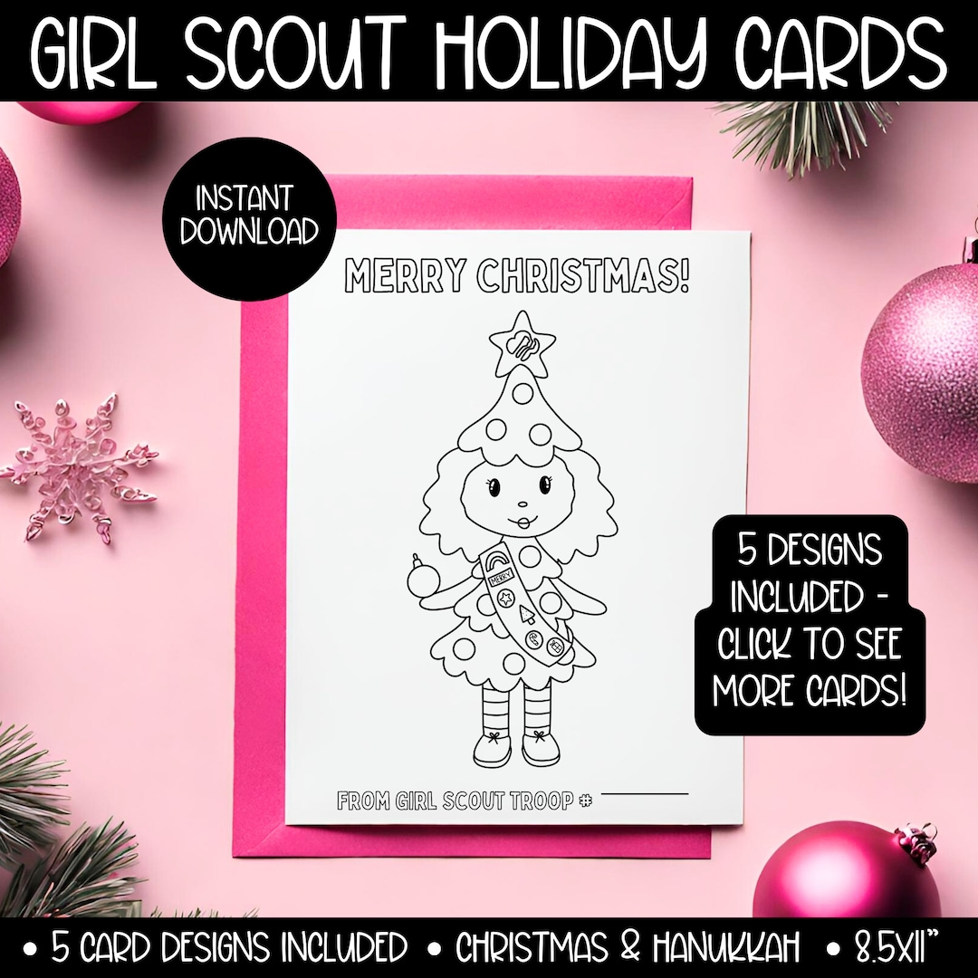Girl Scout Christmas Hanukkah Holiday Cards, Girl Scouts Christmas Card ...