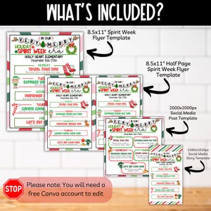 Editable Holiday School Spirit Week Era Theme Calendar Flyer, PTA PTO ...