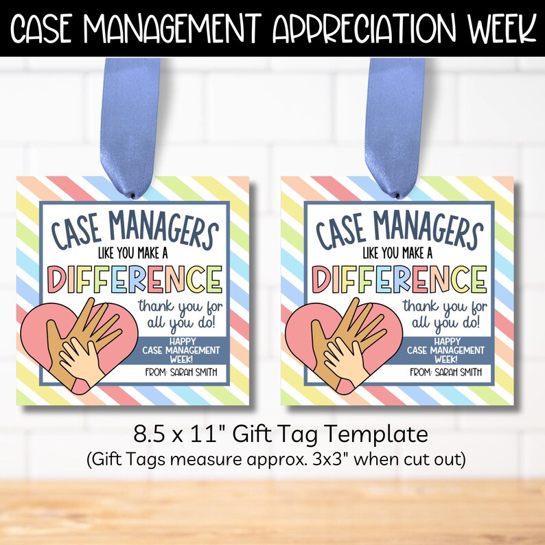 Case Manager Week Gift Tags, Case Resource Management Appreciation Week ...