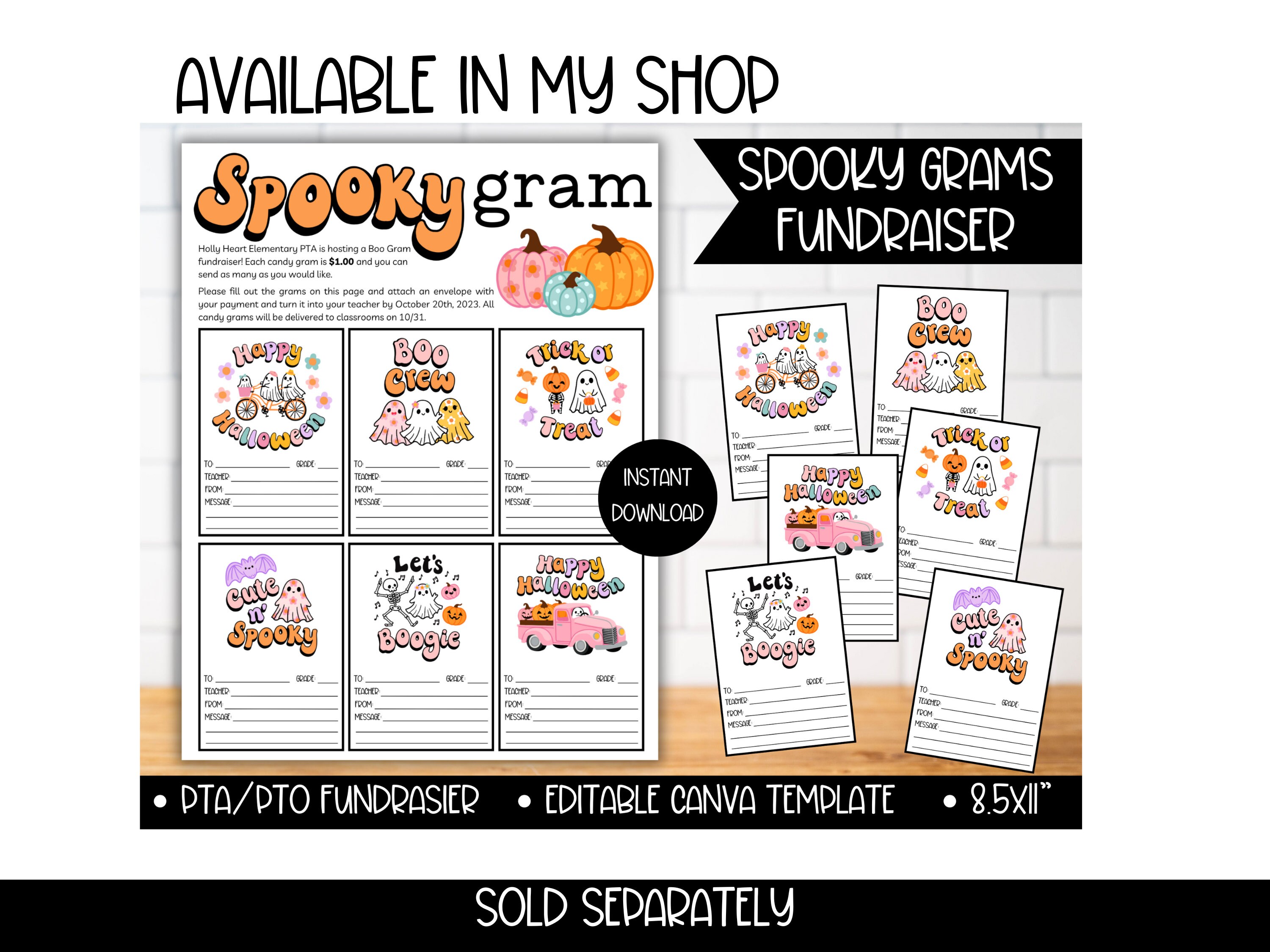 PTA PTO Spooky Boo Gram Fundraiser Flyer Template School - Etsy