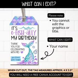 O-fish-ally Mermaid Birthday Party Treat Favor Tag - Etsy