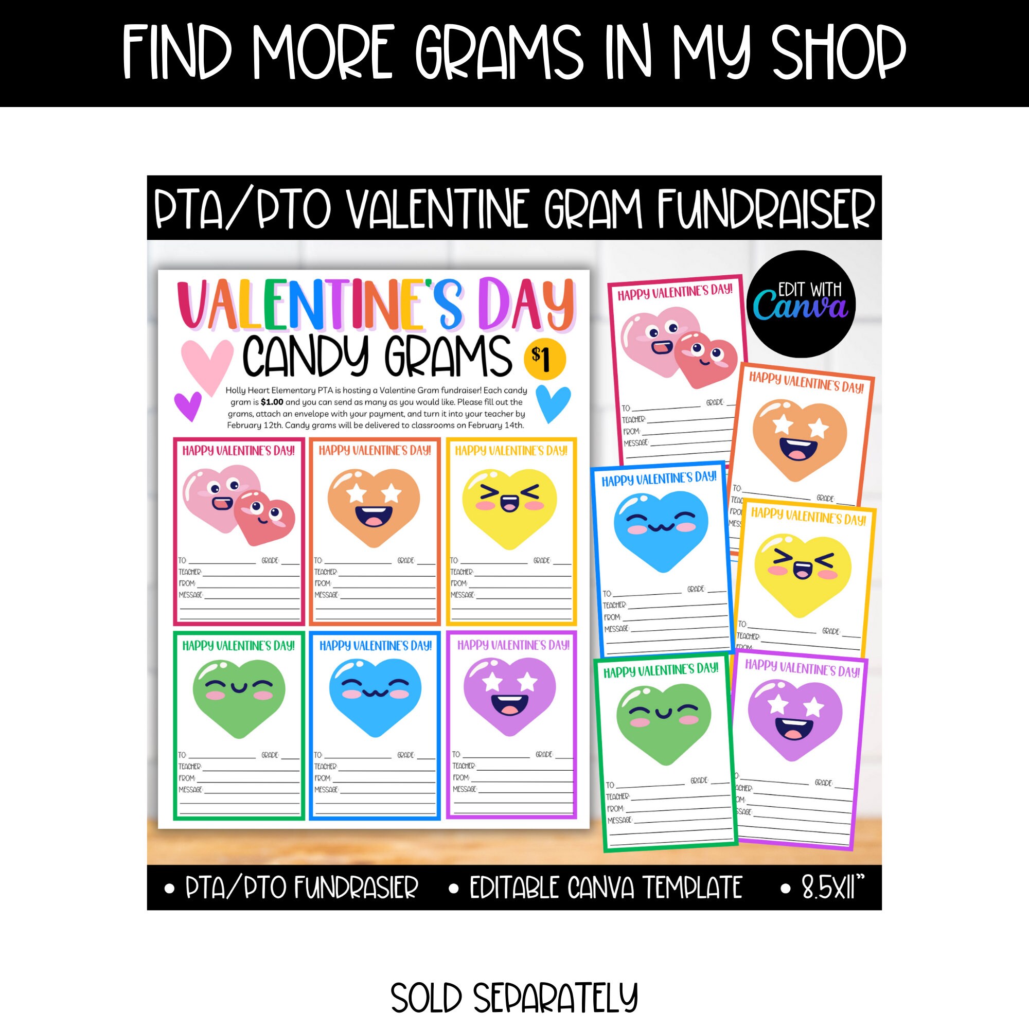 Valentine's Day Fundraiser Flyer Forms Tag Template PTA PTO Fundraising ...