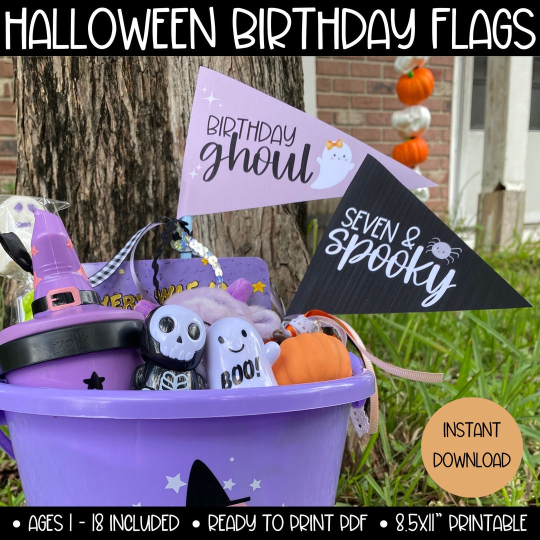 Halloween Birthday Boo Basket Flag Printable, Boo Basket Filler Gifts ...