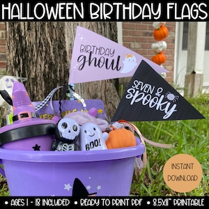 Halloween Birthday Boo Basket Flag Printable, Boo Basket Flags ...