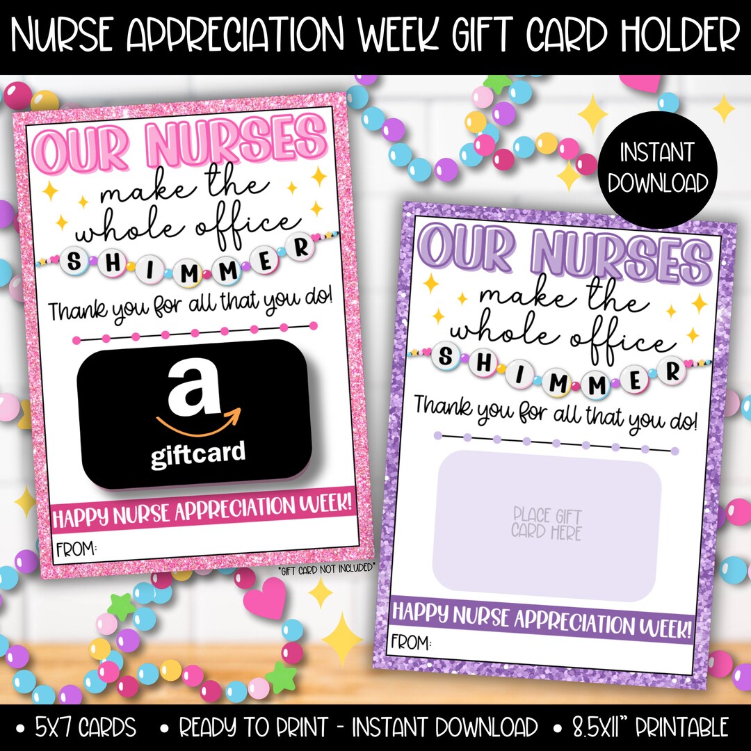 Nurse Staff Appreciation Week Gift Card Holder, School Nurses Coworker ...