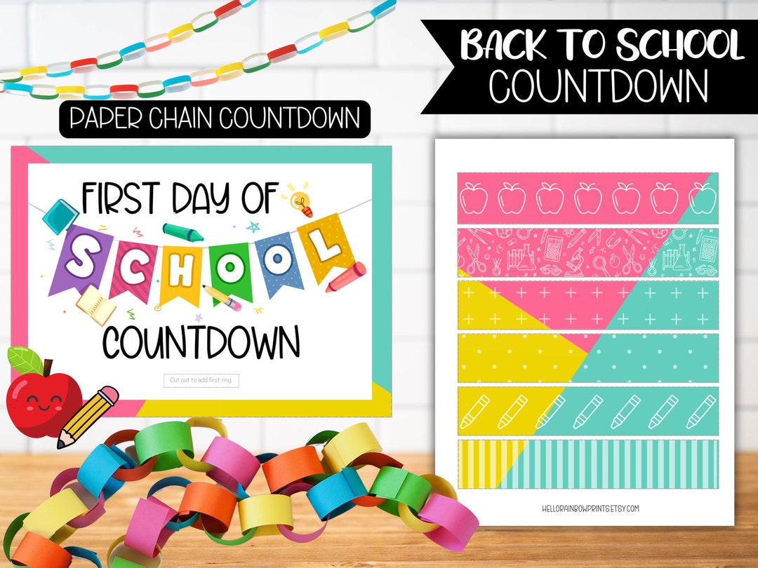 First Day of School Countdown | 1st Day Back to School Printable ...
