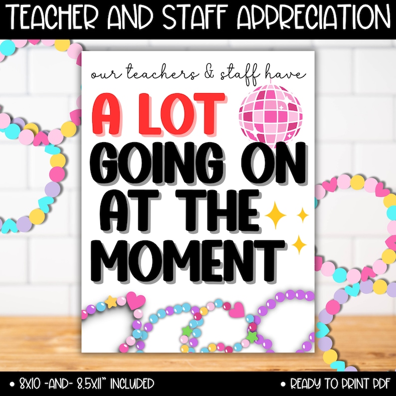 Pop Star Teacher Staff Appreciation Week Theme Poster Sign Printable ...