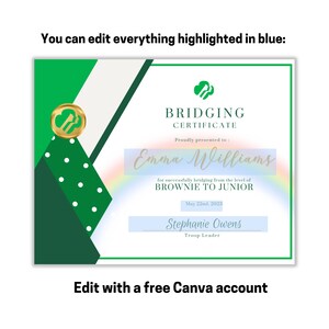 Girl Scout Bridging Certificates All Levels Girl Scout Bridging ...