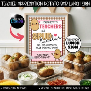 Baked Potato Bar Teacher Staff Appreciation Week Lunch Poster Sign ...