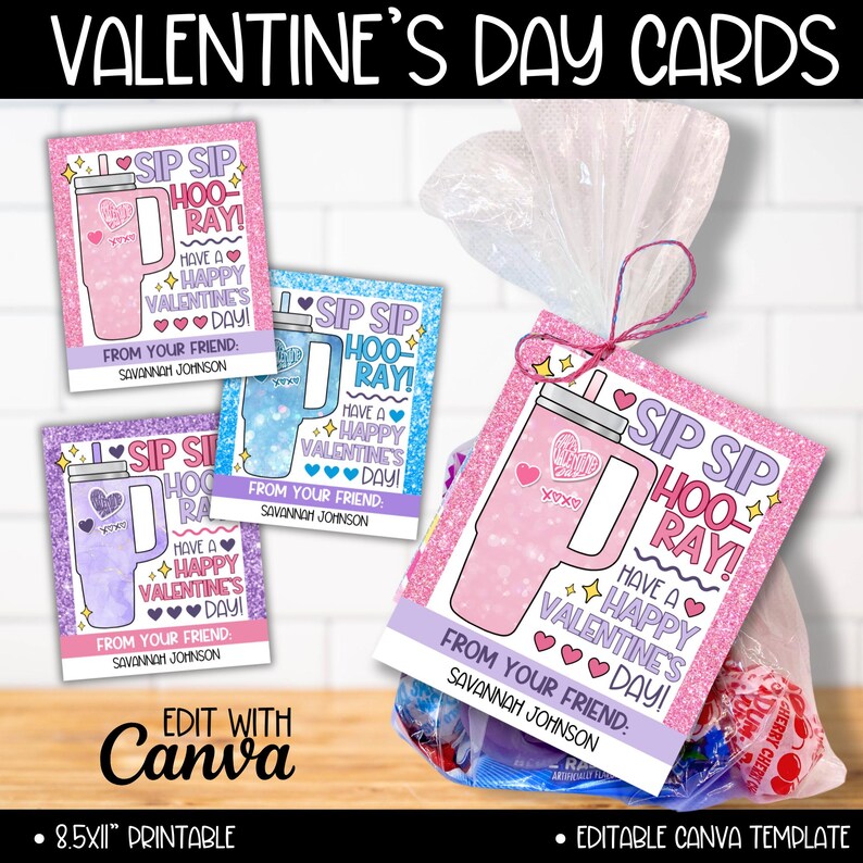 Stanley Valentine's Day Cards Bundle, Glitter Water Bottle Teen Tween ...