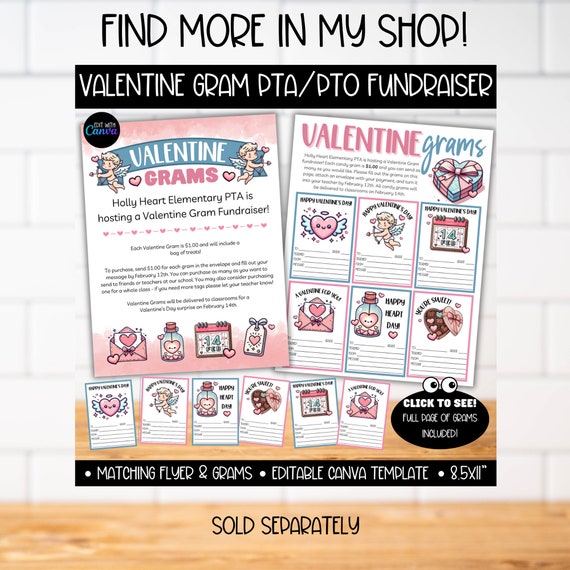 Valentine Pto Fundraiser Valentine's Day Flower Fundraiser Flyers