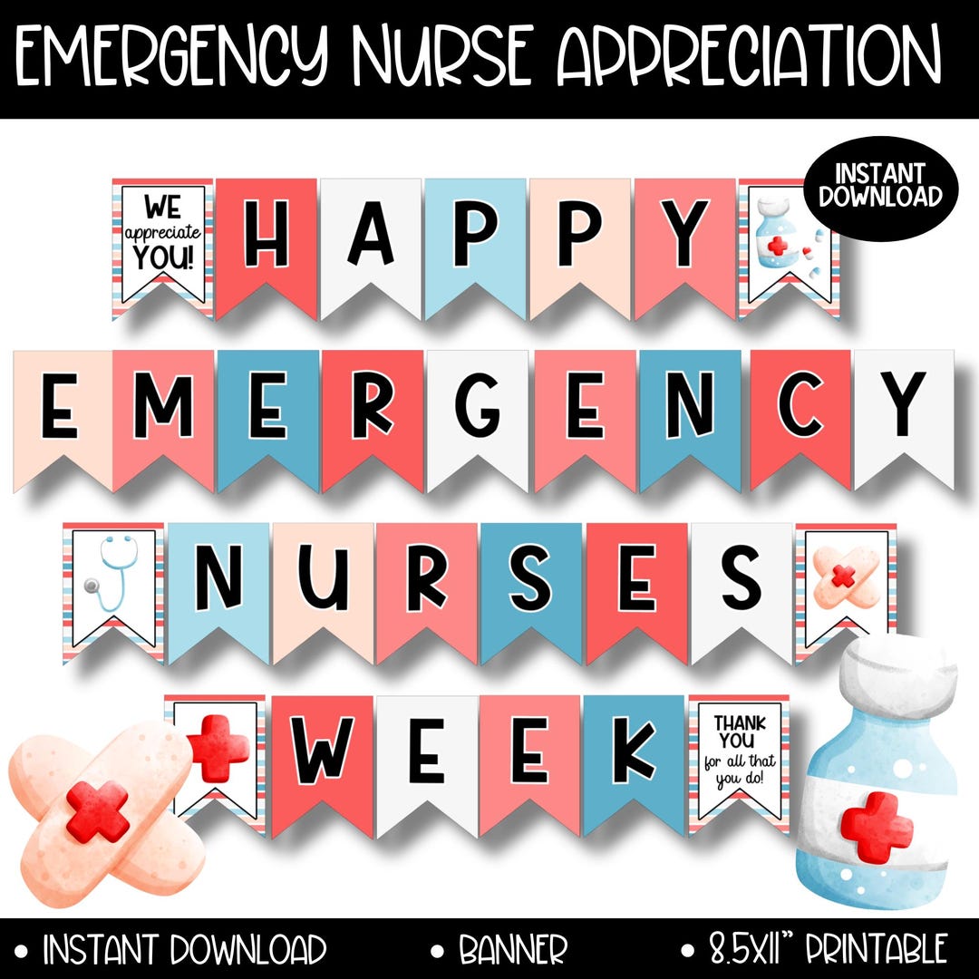 Emergency Nurse Appreciation Week Banner Sign Decor, ER Nurses ...