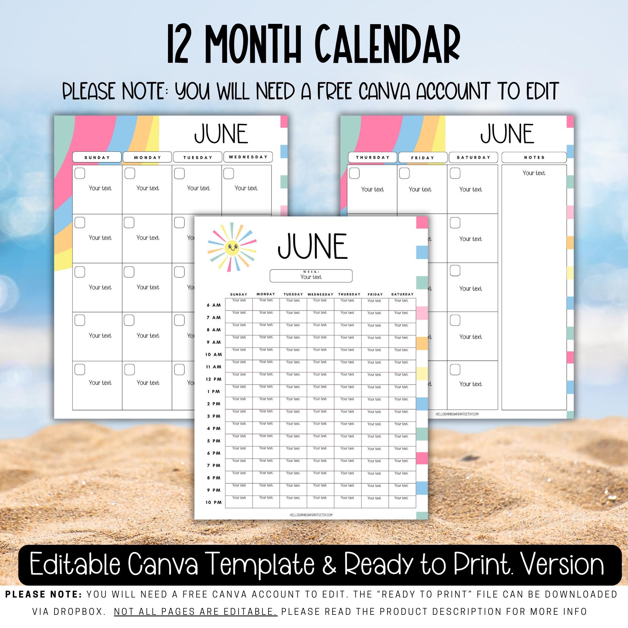 Editable Summer Planner for Kids Template, Kid Summer Reading Behavior ...