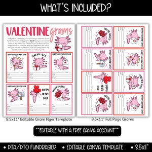 Valentine's Day Axolotl Candy Gram Lollipop Tag Holder, Printable PTA ...