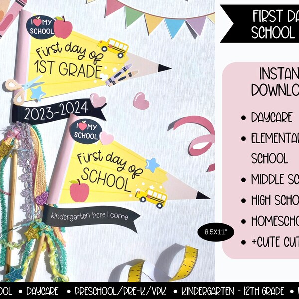 School Pennant - Etsy