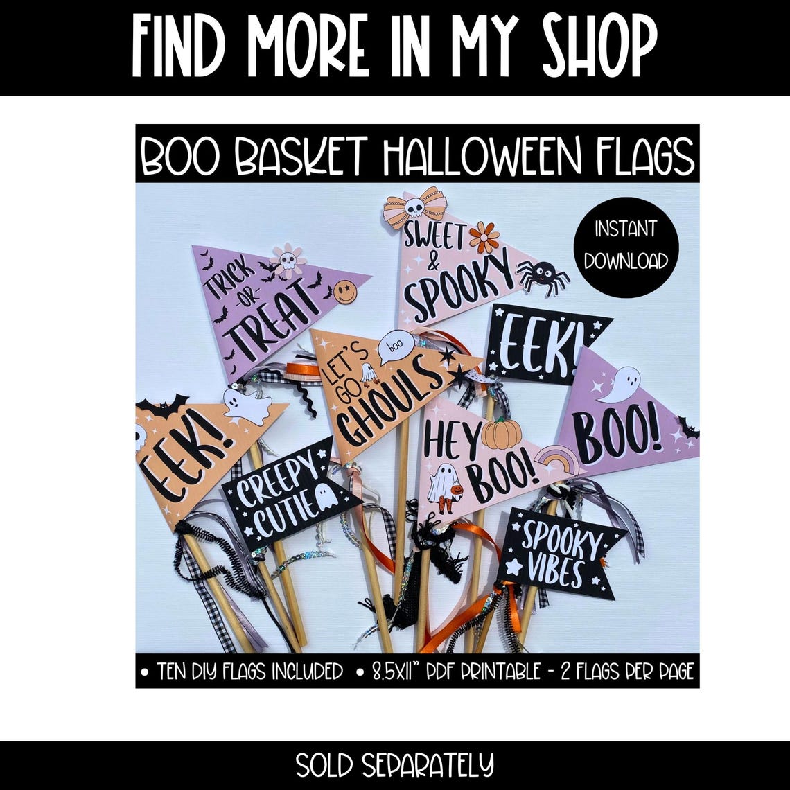 Halloween Boo Gram Fundraiser Flyer Template, Black White Printing, PTA ...