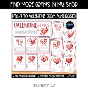 Valentines Day Fundraiser Flyer Forms Tag Template PTA PTO Fundraising ...
