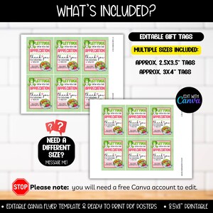 Salad Bar Teacher Nurse Staff Appreciation Week Lunch Theme Gift Tags ...