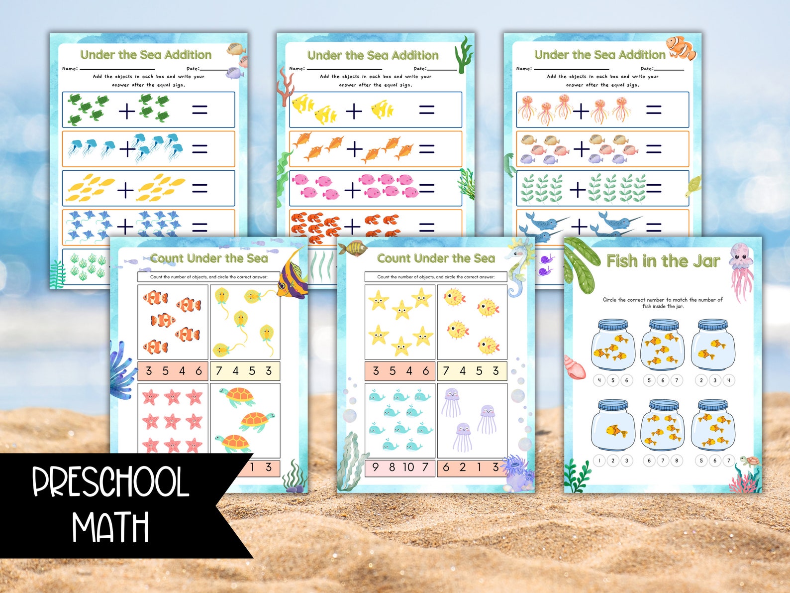 Toddler Ocean Busy Book | Preschool Curriculum ABC Math Counting ...