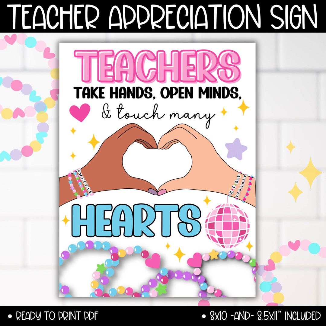 Teacher Staff Appreciation Week Theme Poster Sign Printable, PTA PTO ...