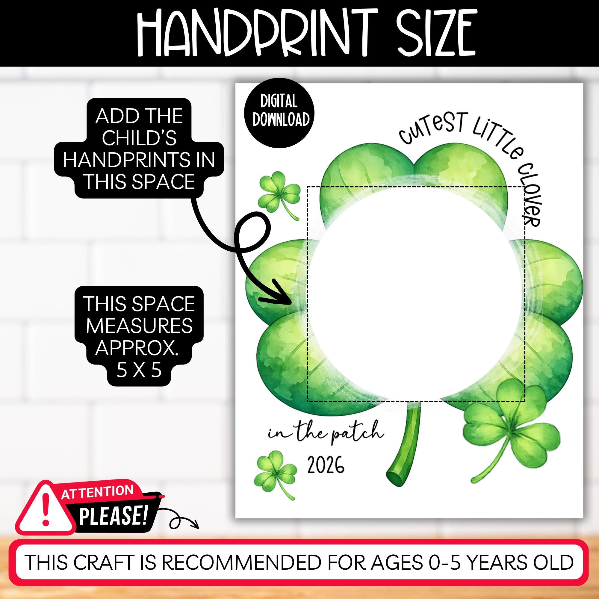 St. Patrick's Day Handprint Craft 2026, Shamrock Keepsake Art ...