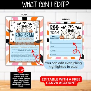 Editable Halloween Boo Gram Fundraiser Bundle, School Boo Grams Order ...