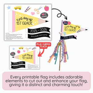 First Day of School Pencil Flag Prop Bundle, 25-26 1st Day High School ...