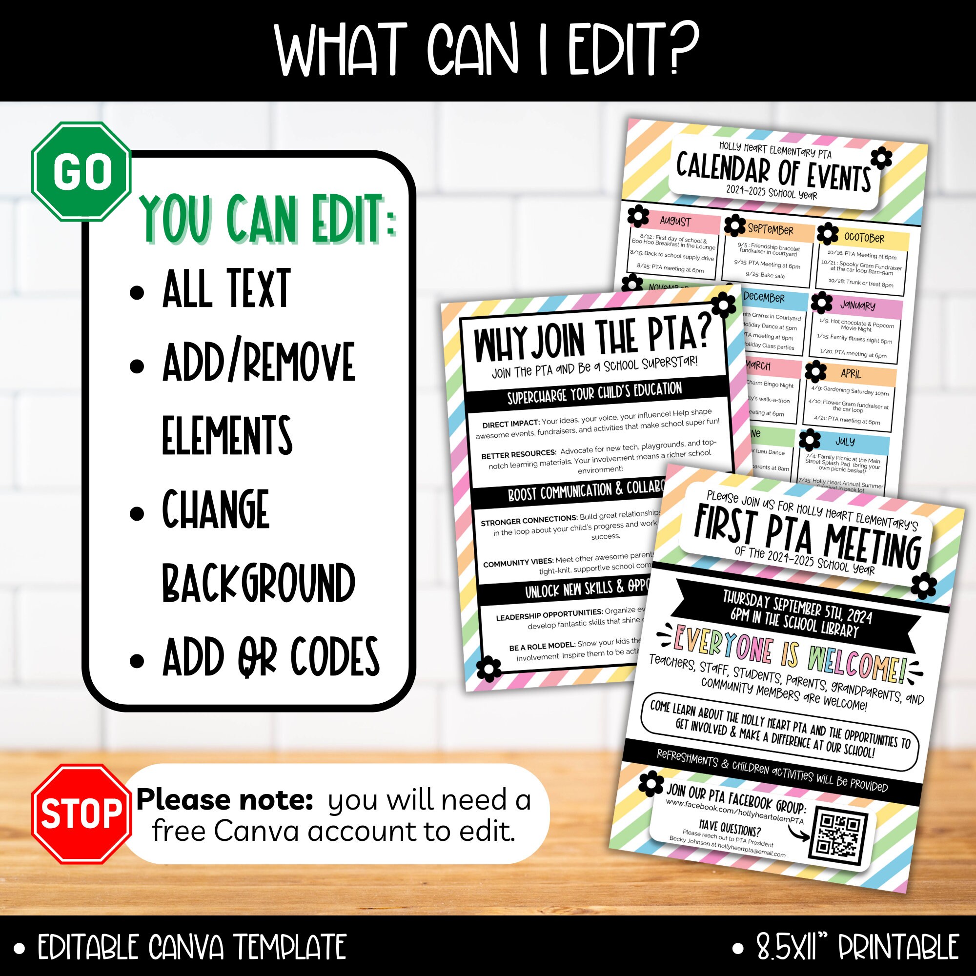 PTA Flyer Forms Template BUNDLE, PTA Newsletter, Mitgliedsformular ...