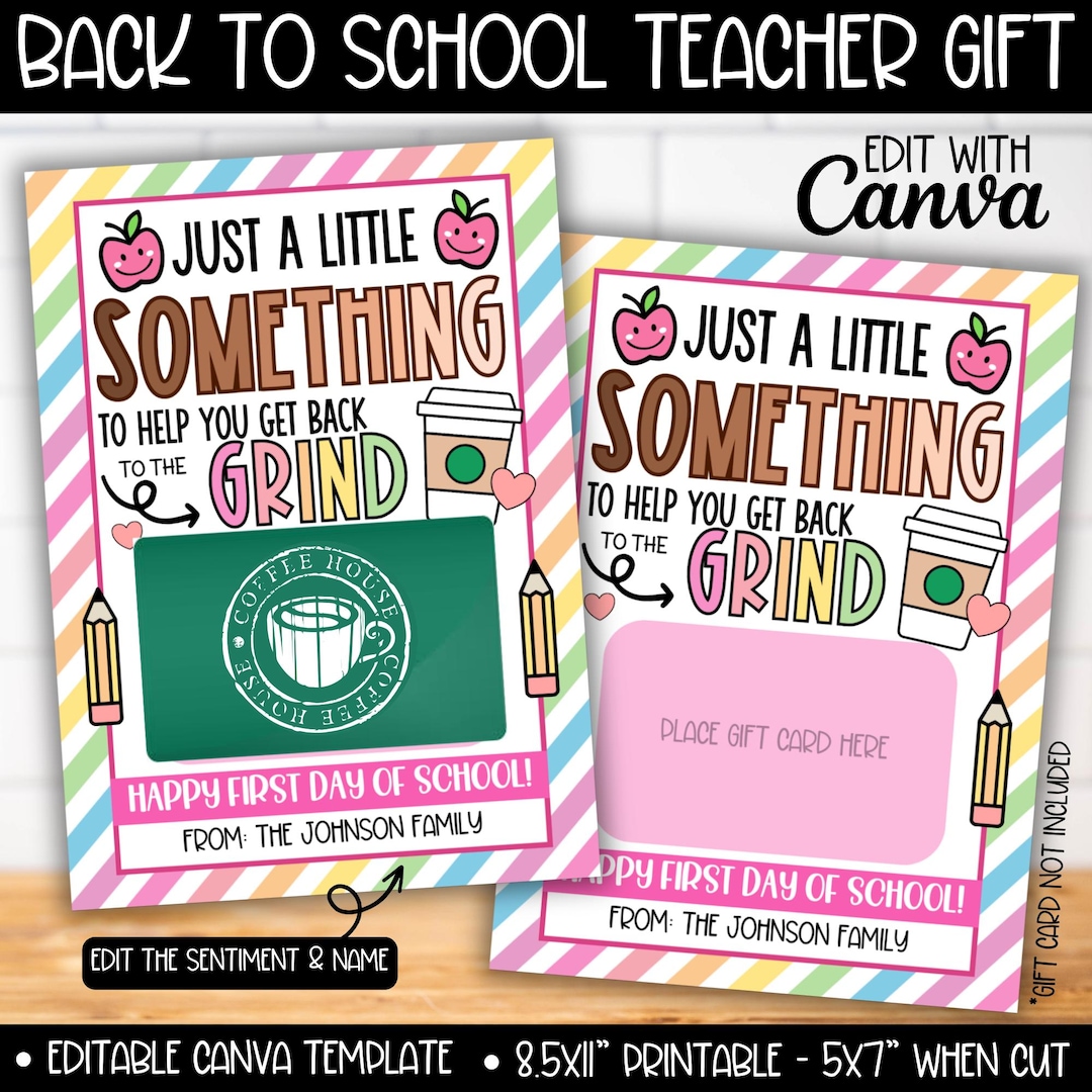 First Day of School Coffee Gift Card Holder for Teacher, Gift for New ...