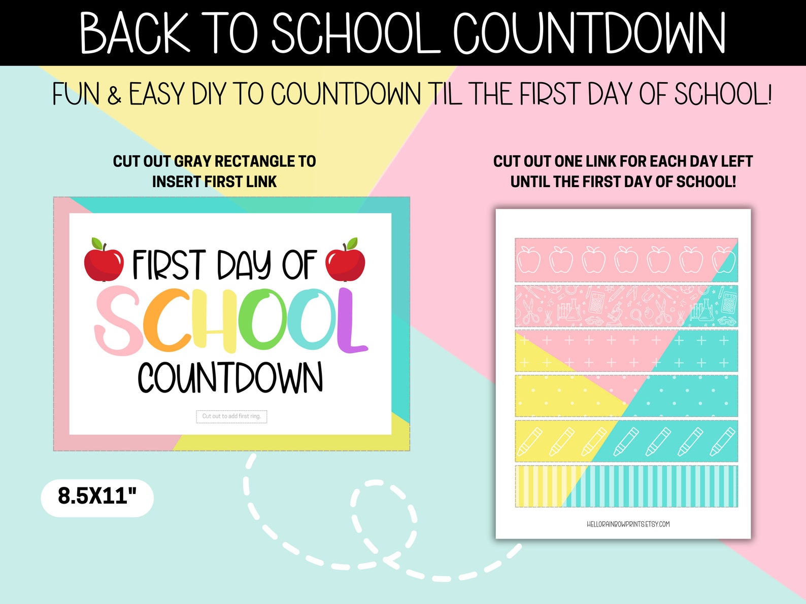 First Day of School Chalkboard Sign Countdown | 1st Day Back to School ...