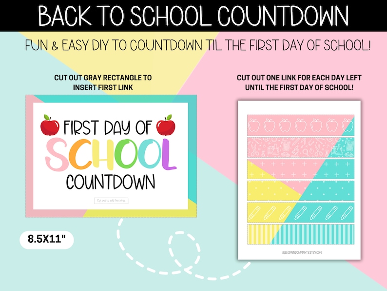 First Day of School Chalkboard Sign Countdown | 1st Day Back to School ...