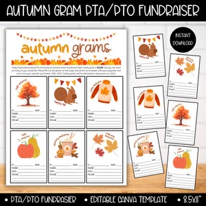 PTA PTO Autumn Gram Fundraiser Flyer Template, Fall School Fundraiser ...