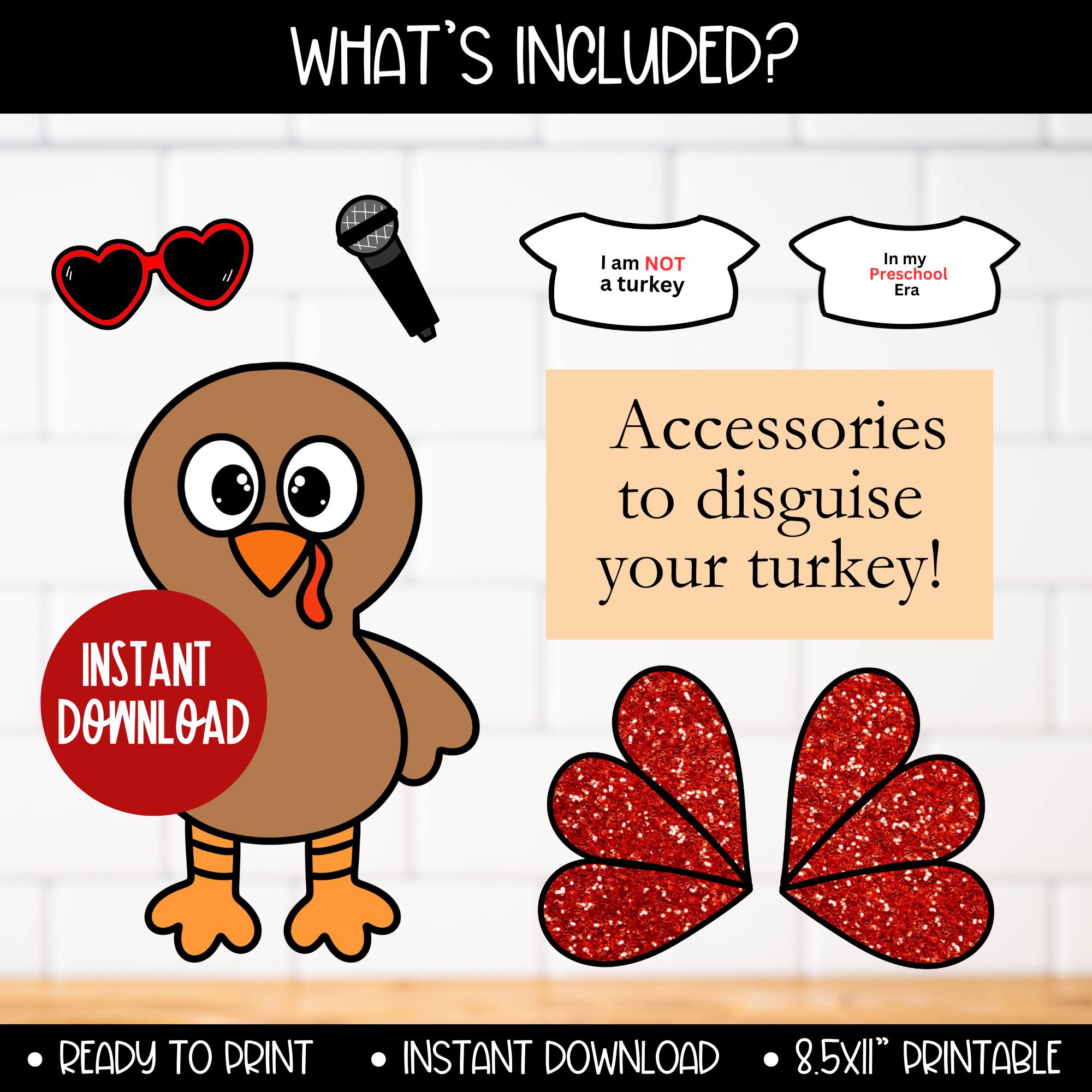Pop Star Turkey Disguise Printable, Turkey Era in Disguise Kit ...