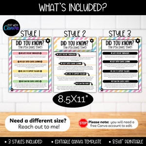 Did You Know the PTA Does That Flyer Editable Canva Template, PTA ...