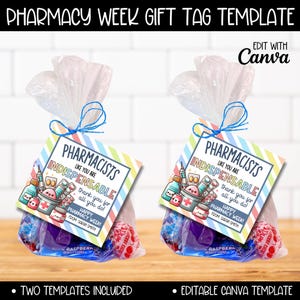 Pharmacy Week Gift Tag Template, Cute Pharmacist Appreciation Week Gift ...
