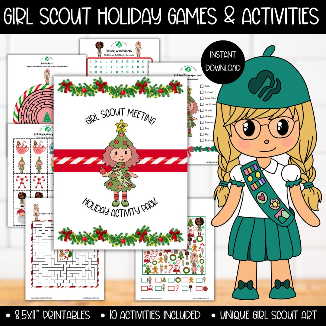 Girl Scout Holiday Christmas Hanukkah Game Activity Craft Coloring Gift ...