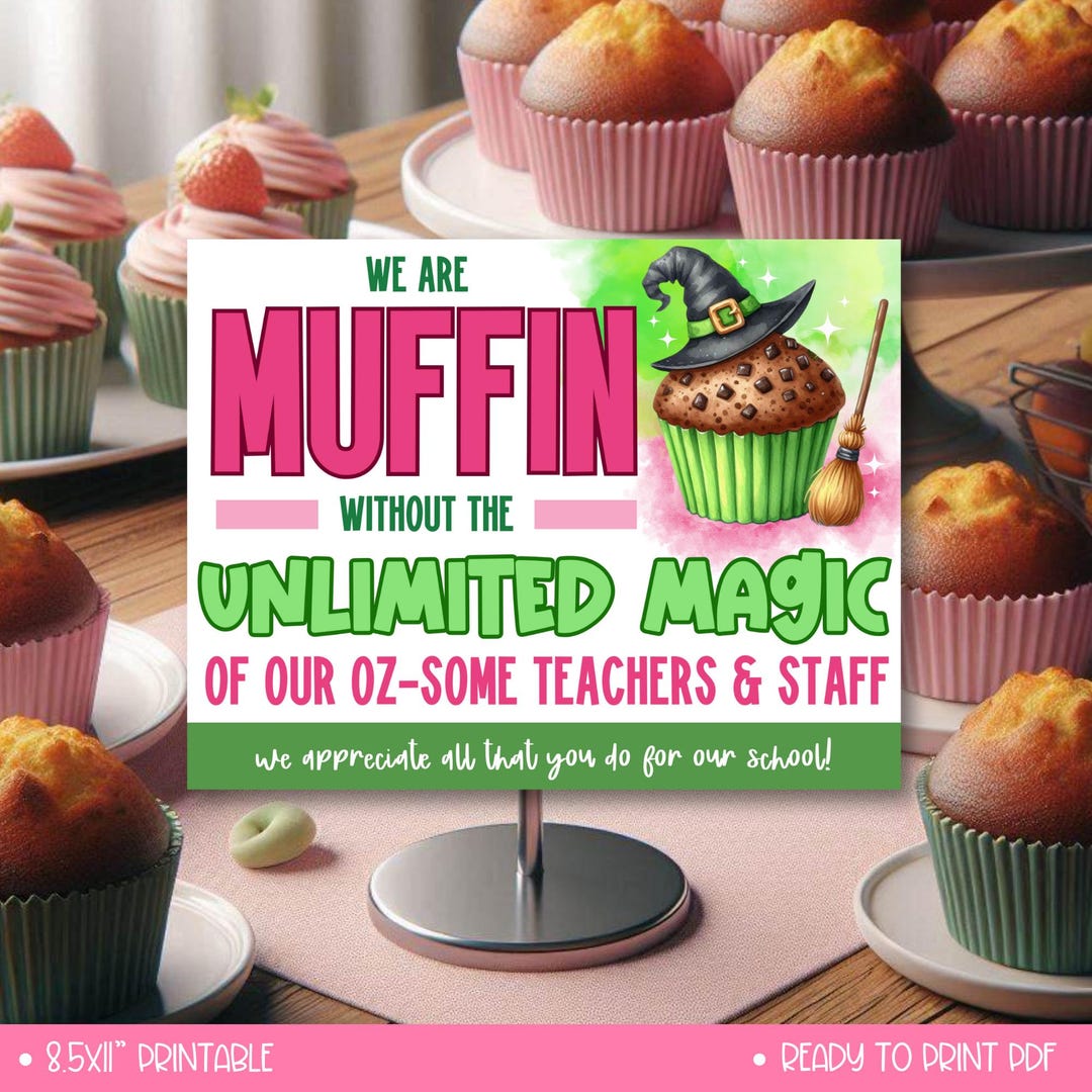Wicked Muffin Breakfast Bar Sign, Teacher Employee Appreciation Week ...
