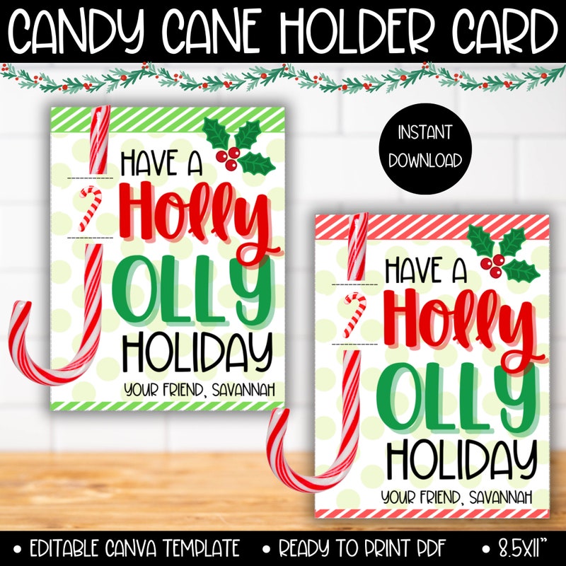 Joy Candy Cane Card - Etsy
