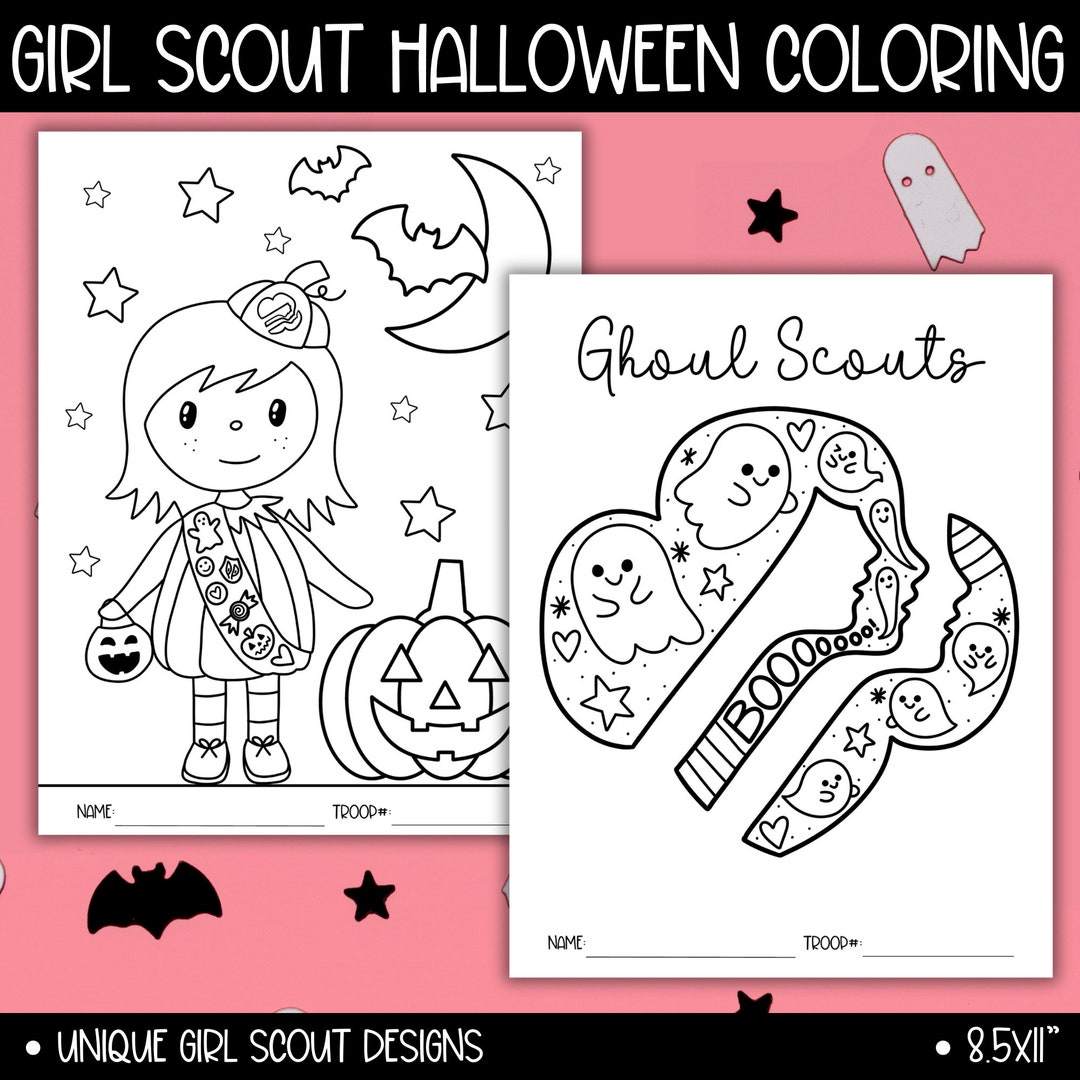 Girl Scout Halloween Trefoil Coloring, Girl Scout Printable Activities ...